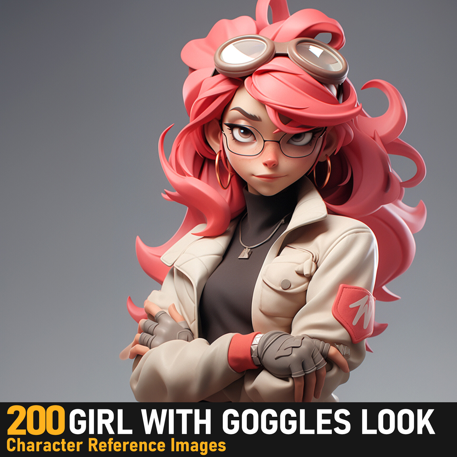 ArtStation - 3D Girl With Goggles Look | 4K Reference Images