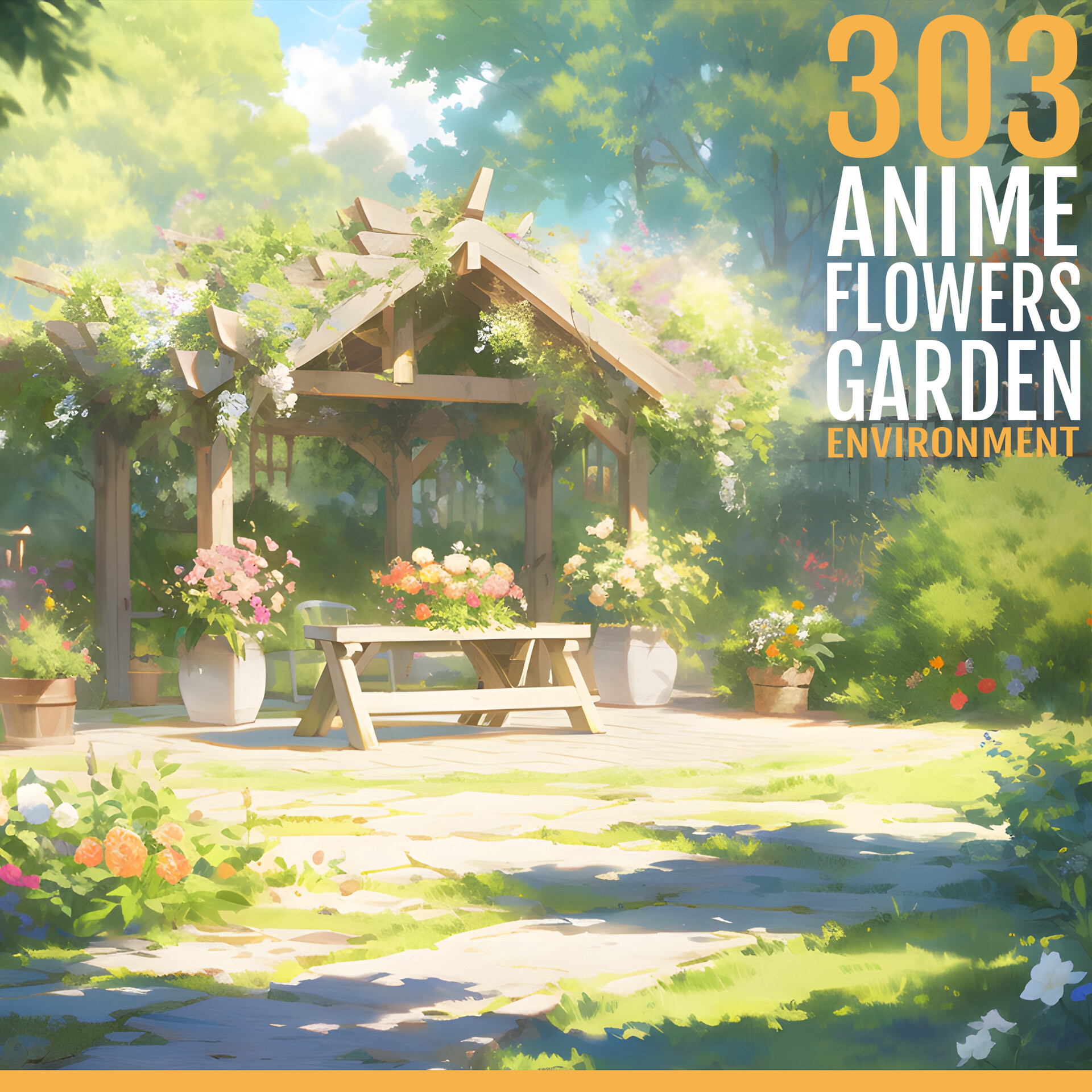 ArtStation - 303 Anime Flowers Garden