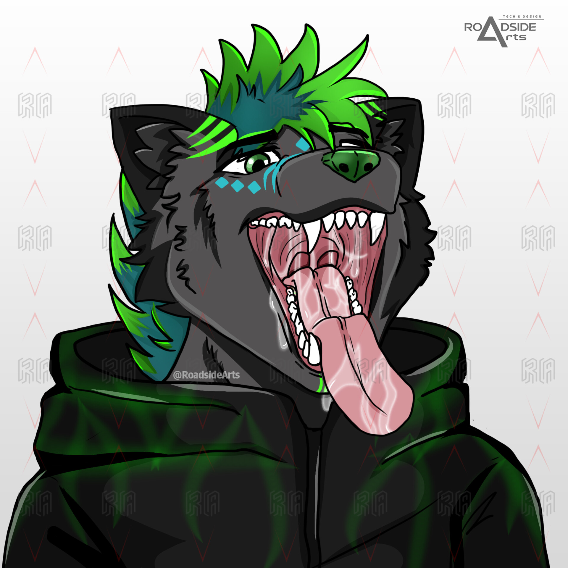 ArtStation - Fursona PFP Mouth open OC