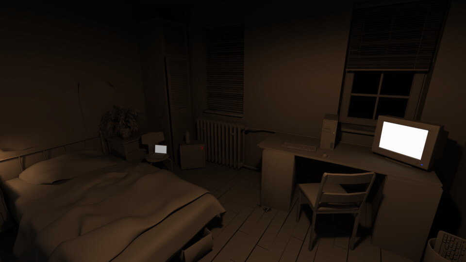 ArtStation - Bedroom night render 12-2023