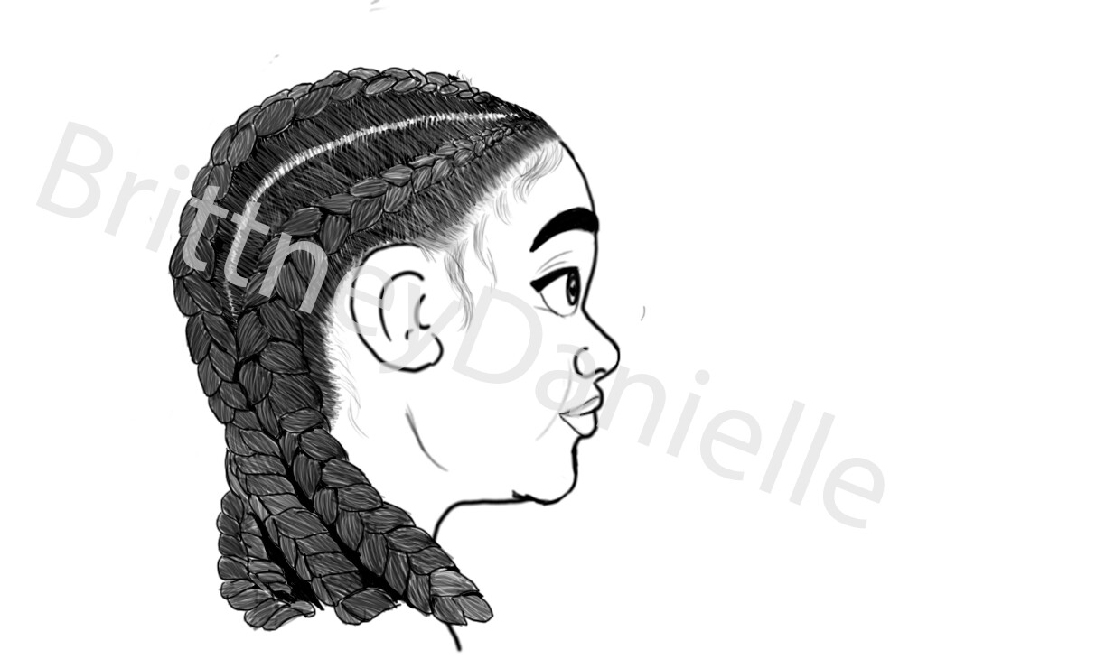 how to draw side braids