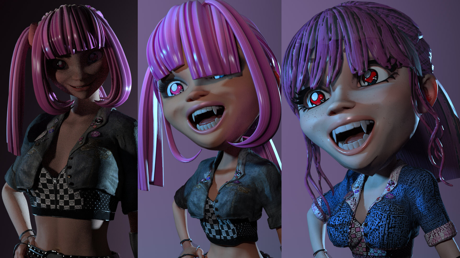 ArtStation - Primogen-Chan! v1 v2 v3 "Chibification" Comparison