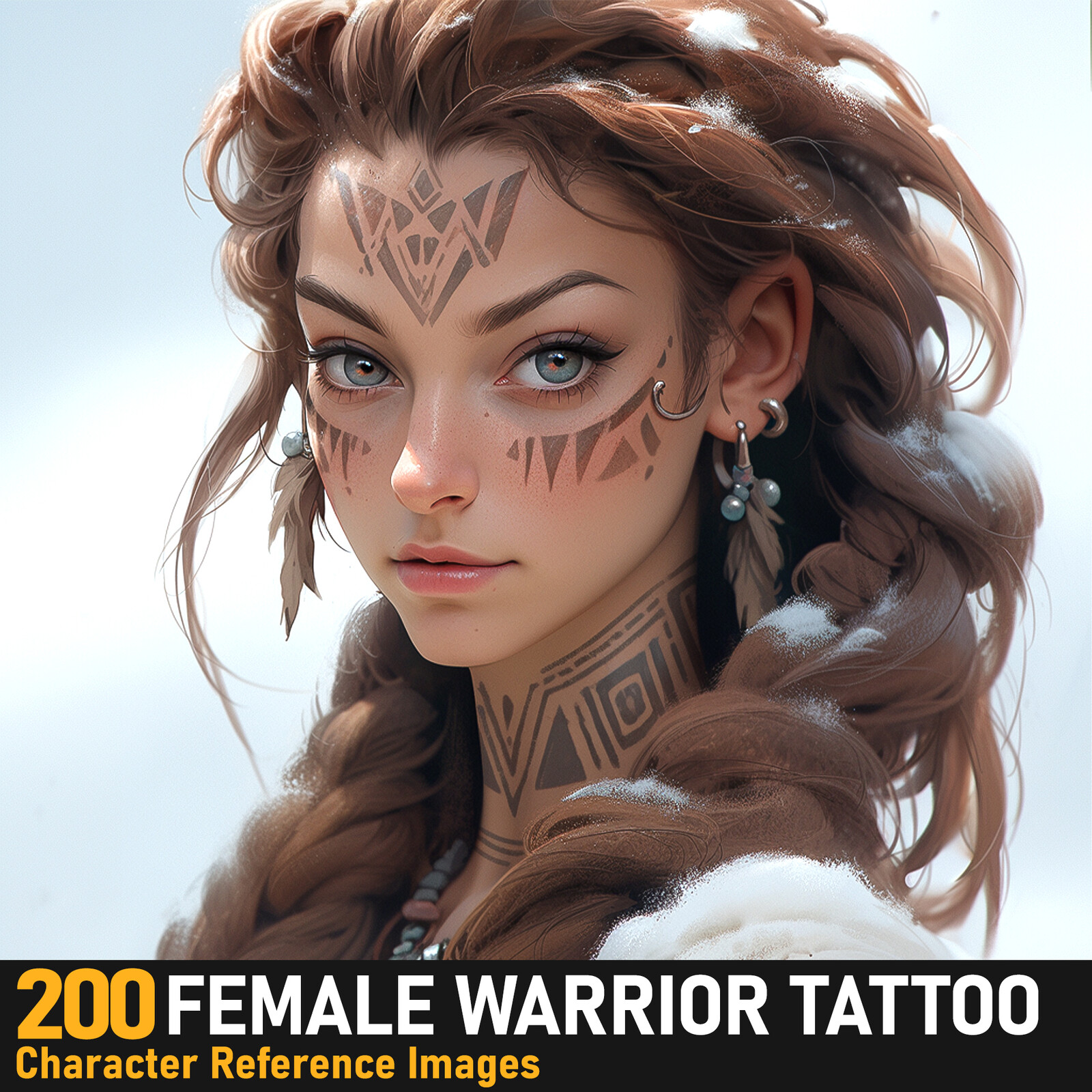 Violemurian Female Face Tattoo 4k Reference Images
