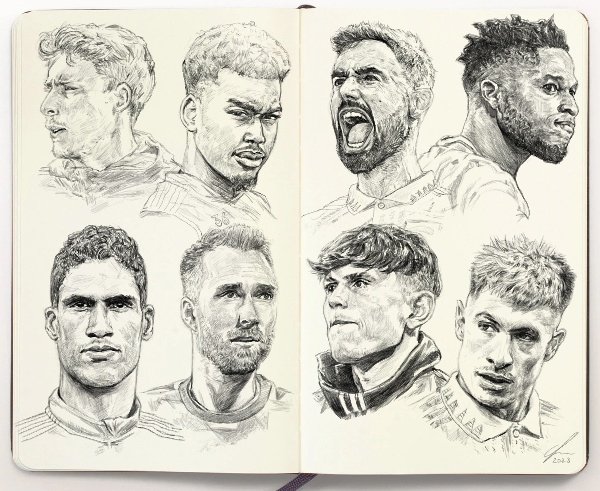 Andrew Gibbons - Manchester United Portrait Sketches 2022/23 Season
