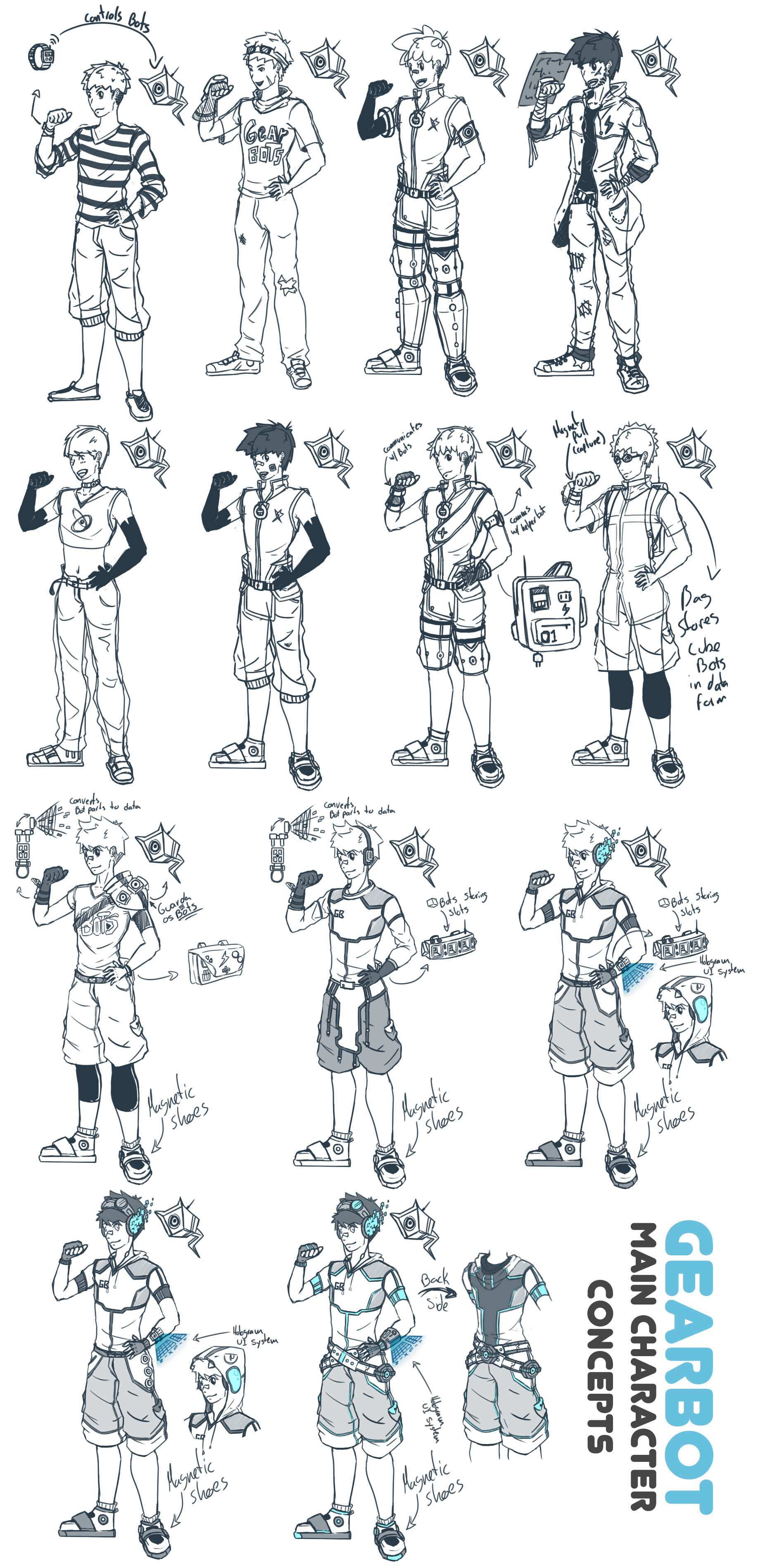 ArtStation - Gearbot - Main Character Sketches