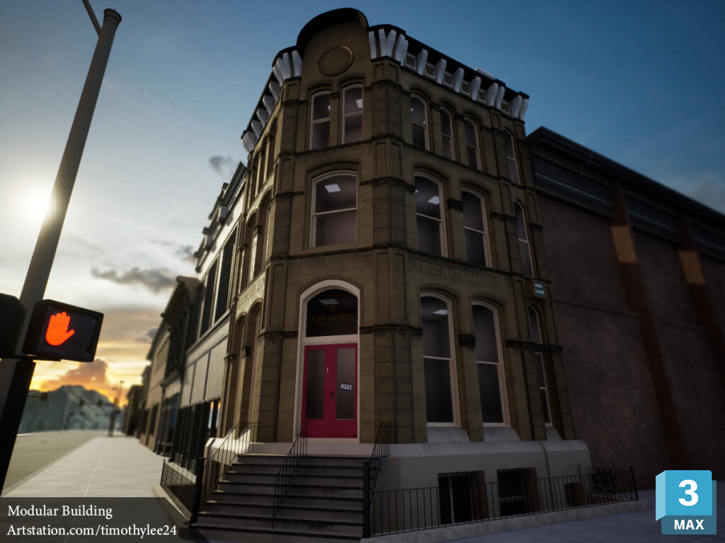 ArtStation - Realistic Modular Corner Building