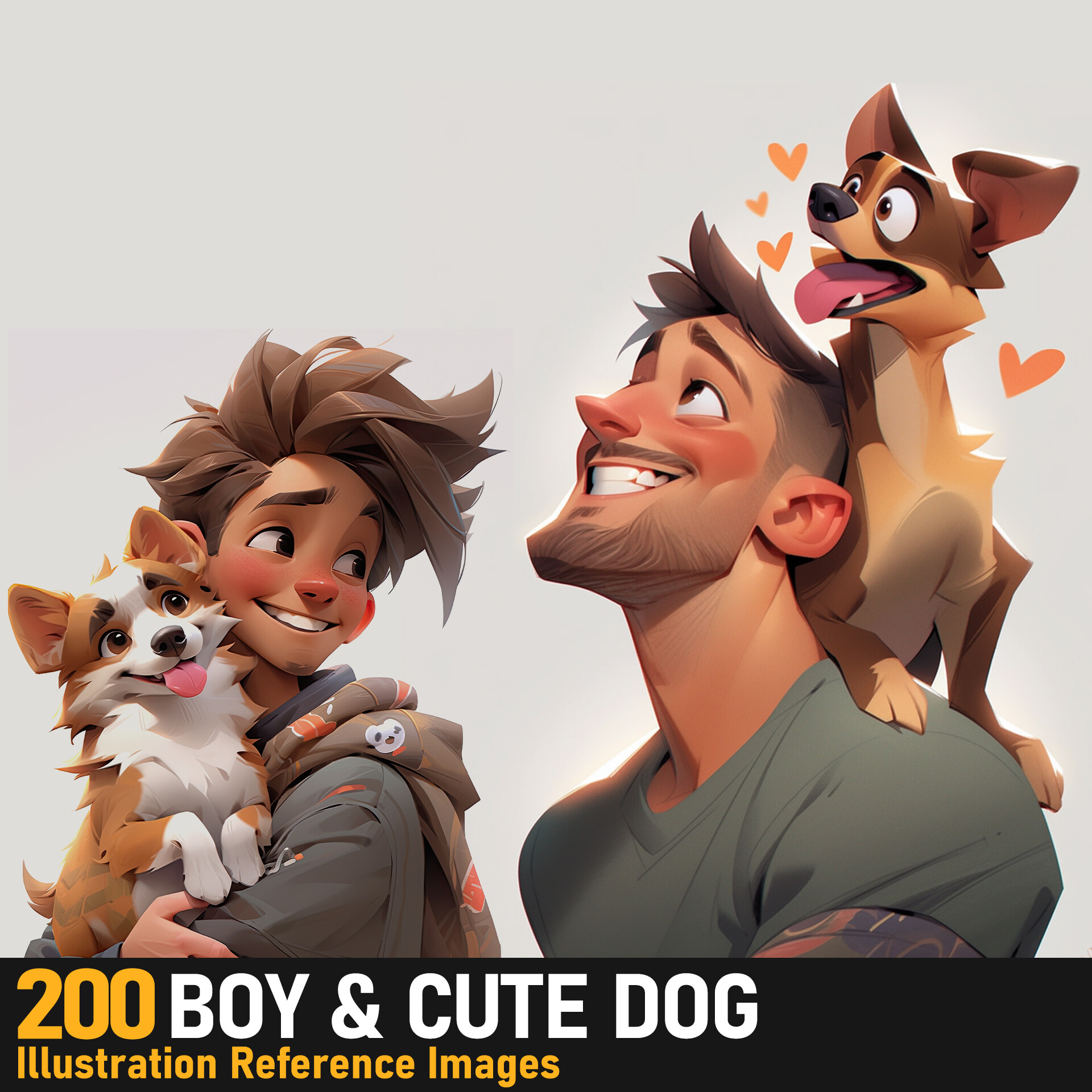 ArtStation - Boy & Cute Dog |4K Reference Images