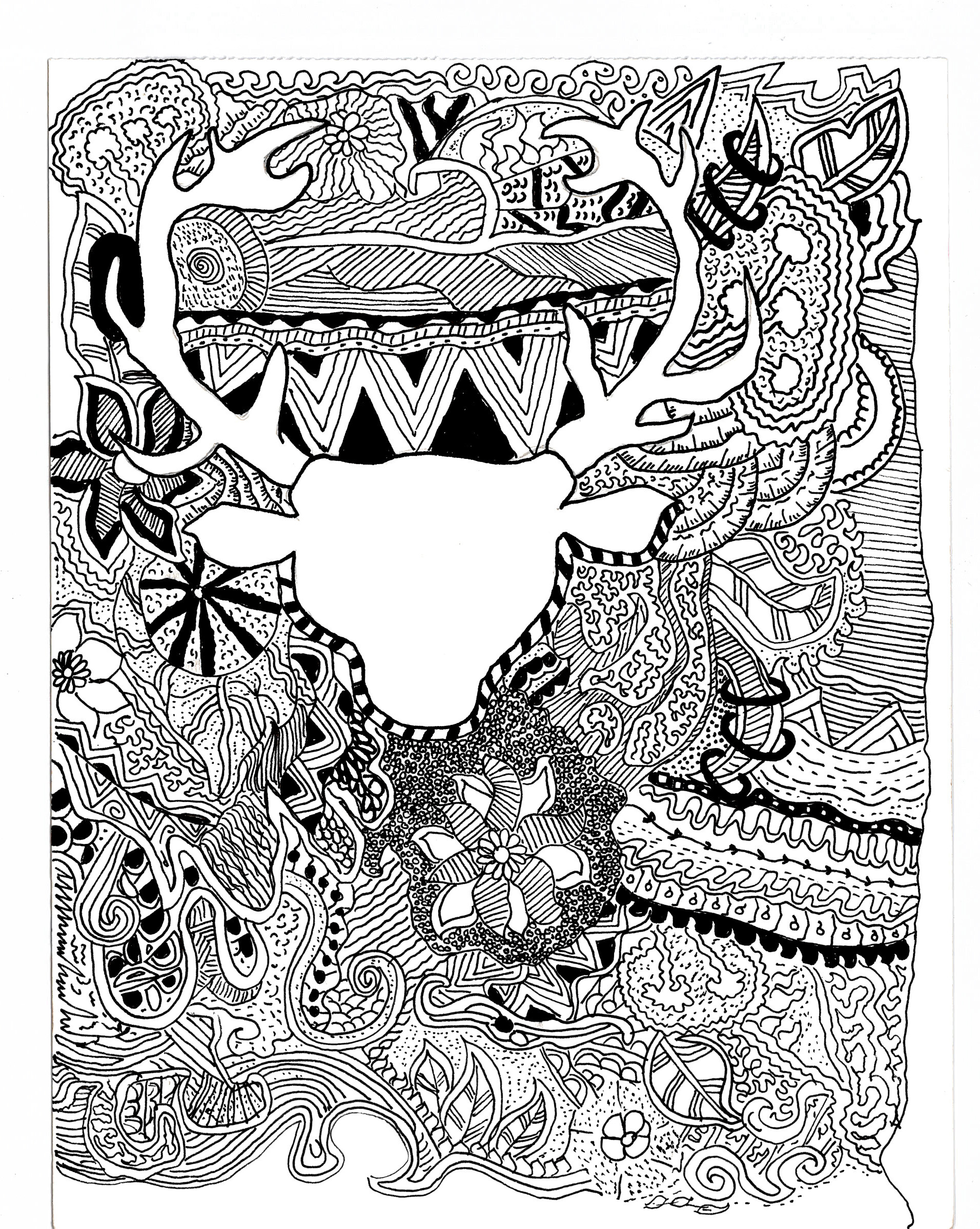 ArtStation - Deer | Zentangle art