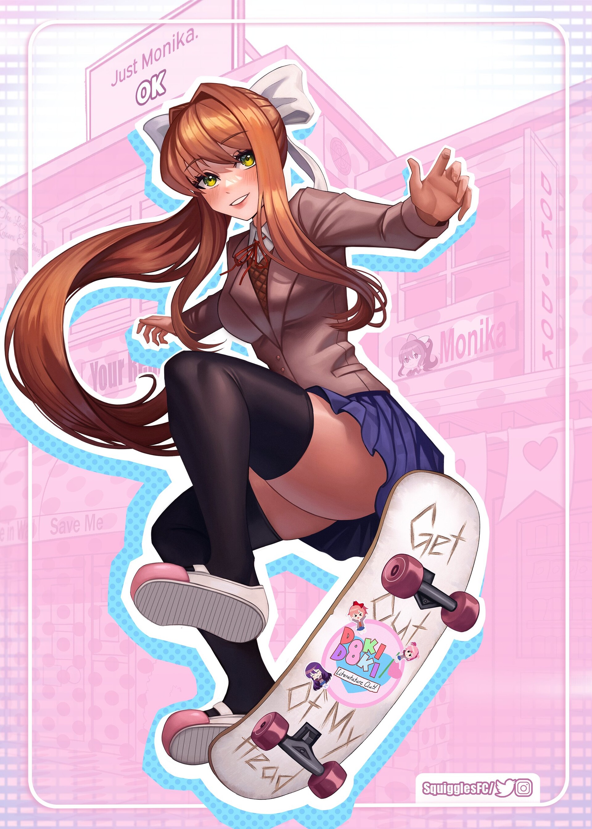 ArtStation - Monika - DDLC Commission