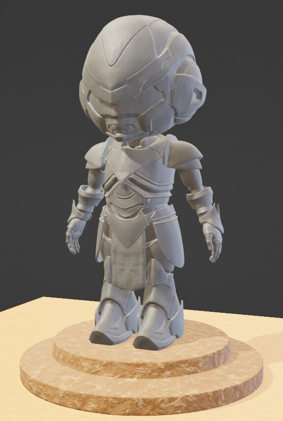 ArtStation - chibi knight miniature
