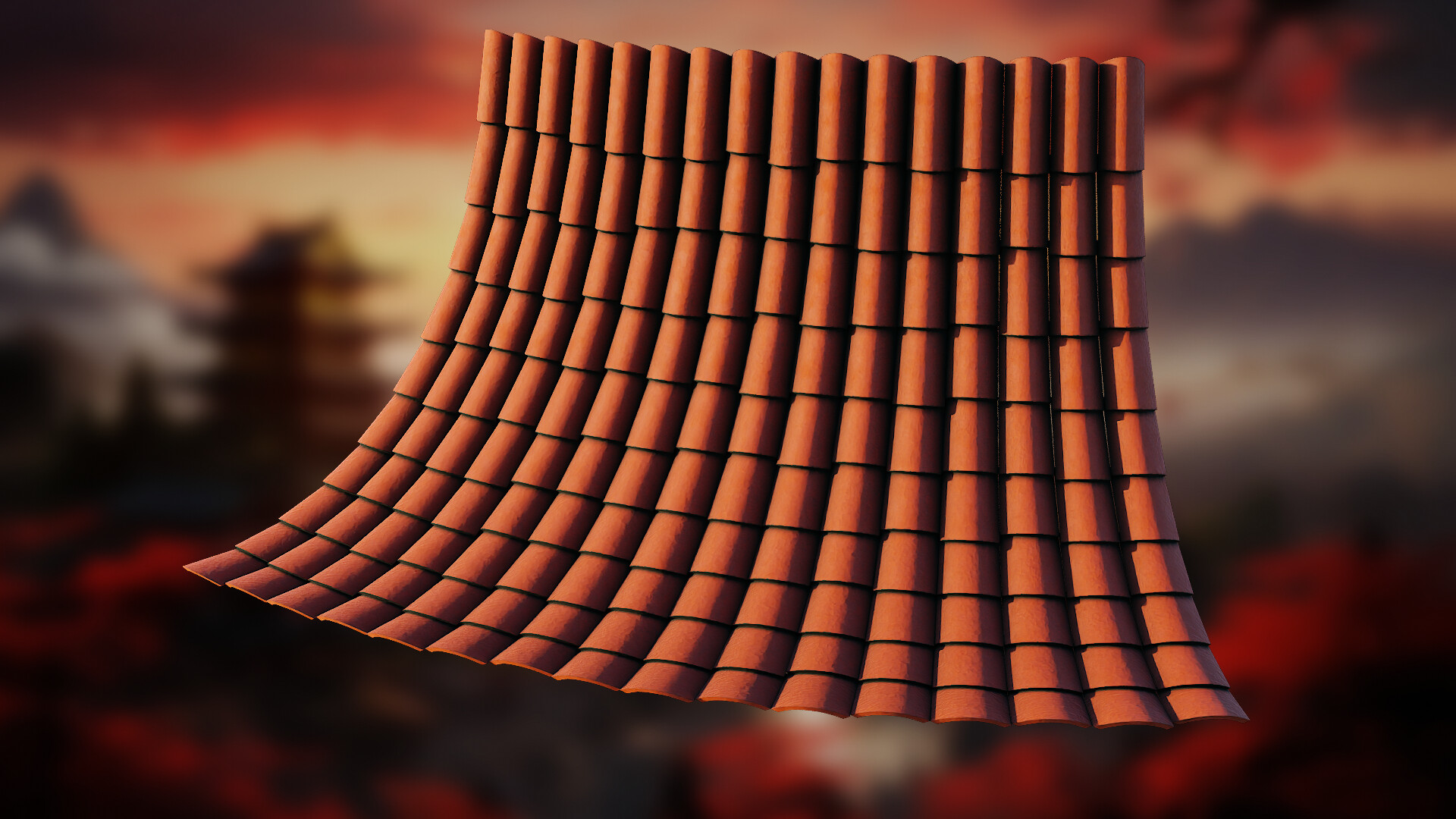 3D Tudor - Blender 4 Roof Tile Procedural Geometry Node
