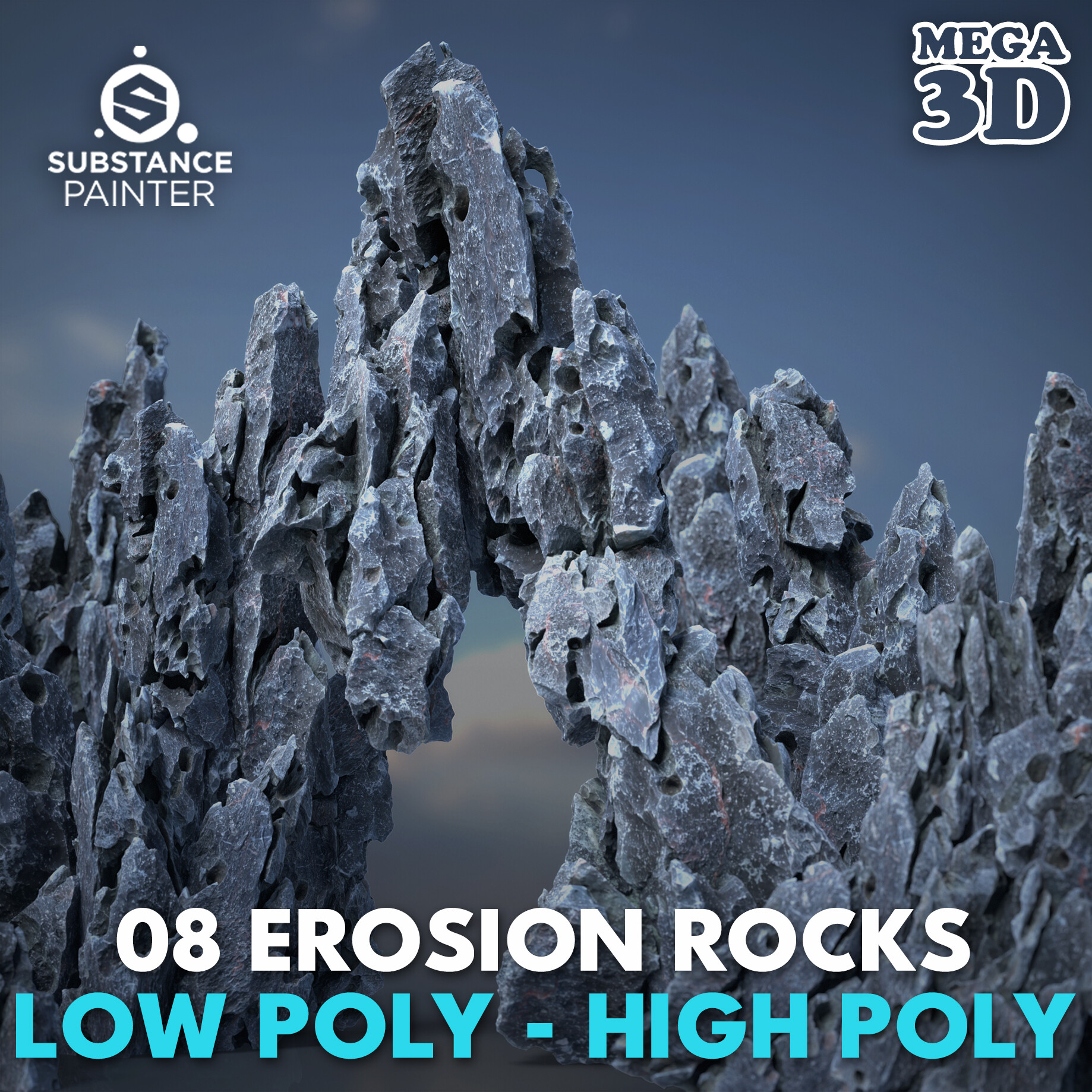 ArtStation - 8 Erosion Rocks - 231126