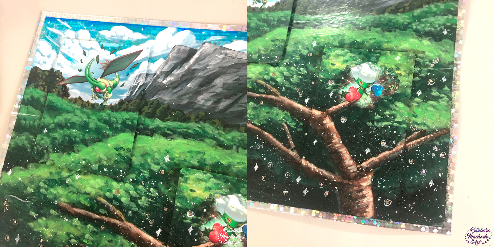 Bárbara Machado - Trading Card Composition - Pokemon Flygon x Roserade