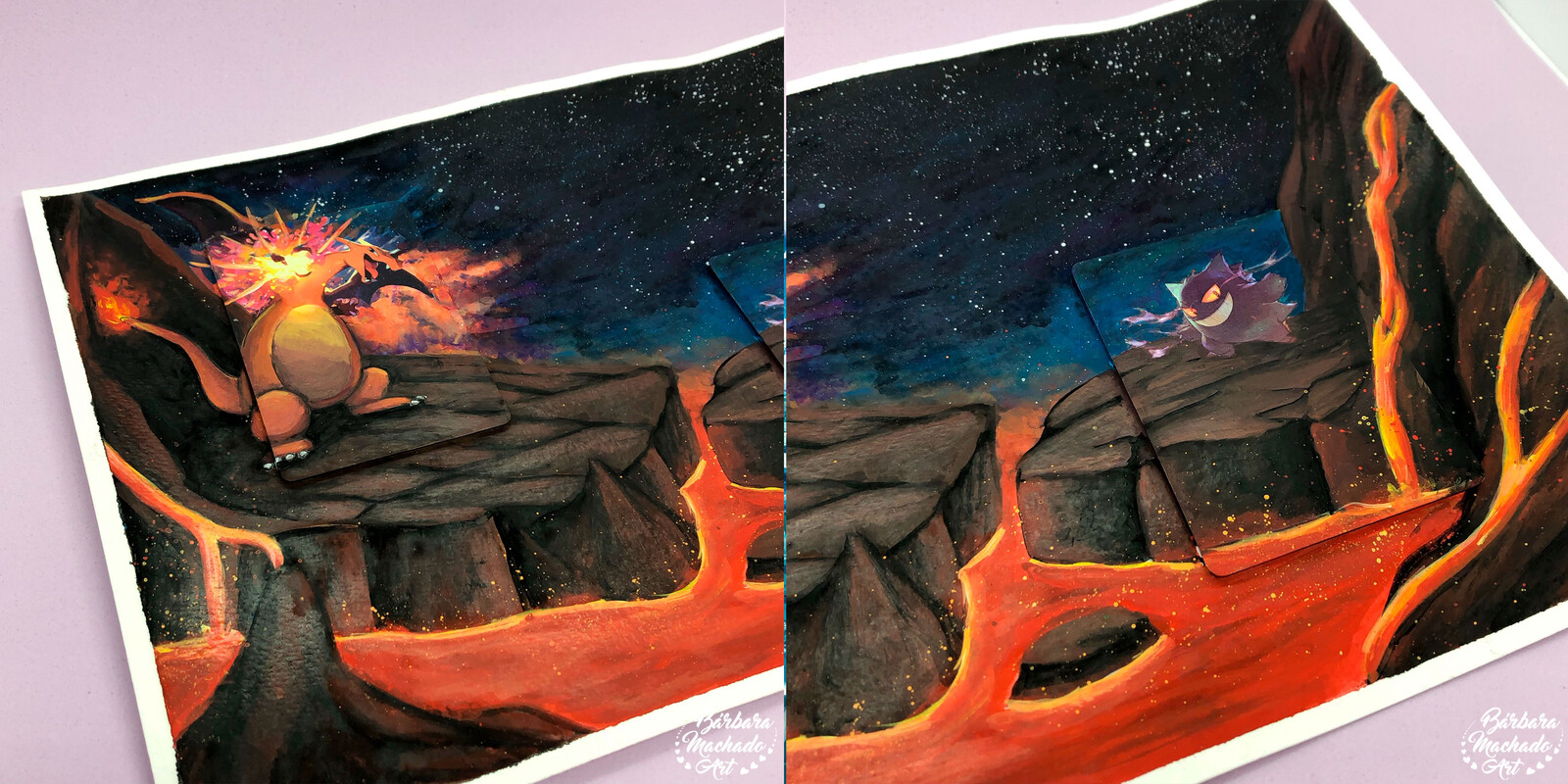 Bárbara Machado - Trading Card Composition - Pokemon Charizar x Gengar