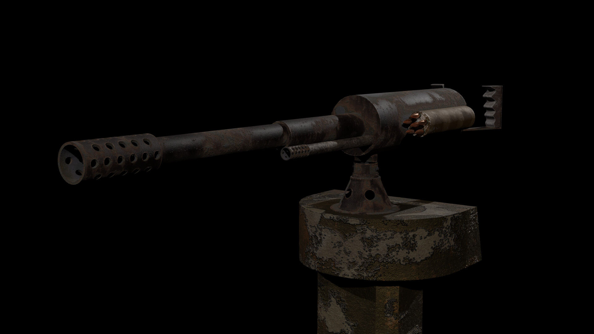 ArtStation - Rusty pirate machine gun