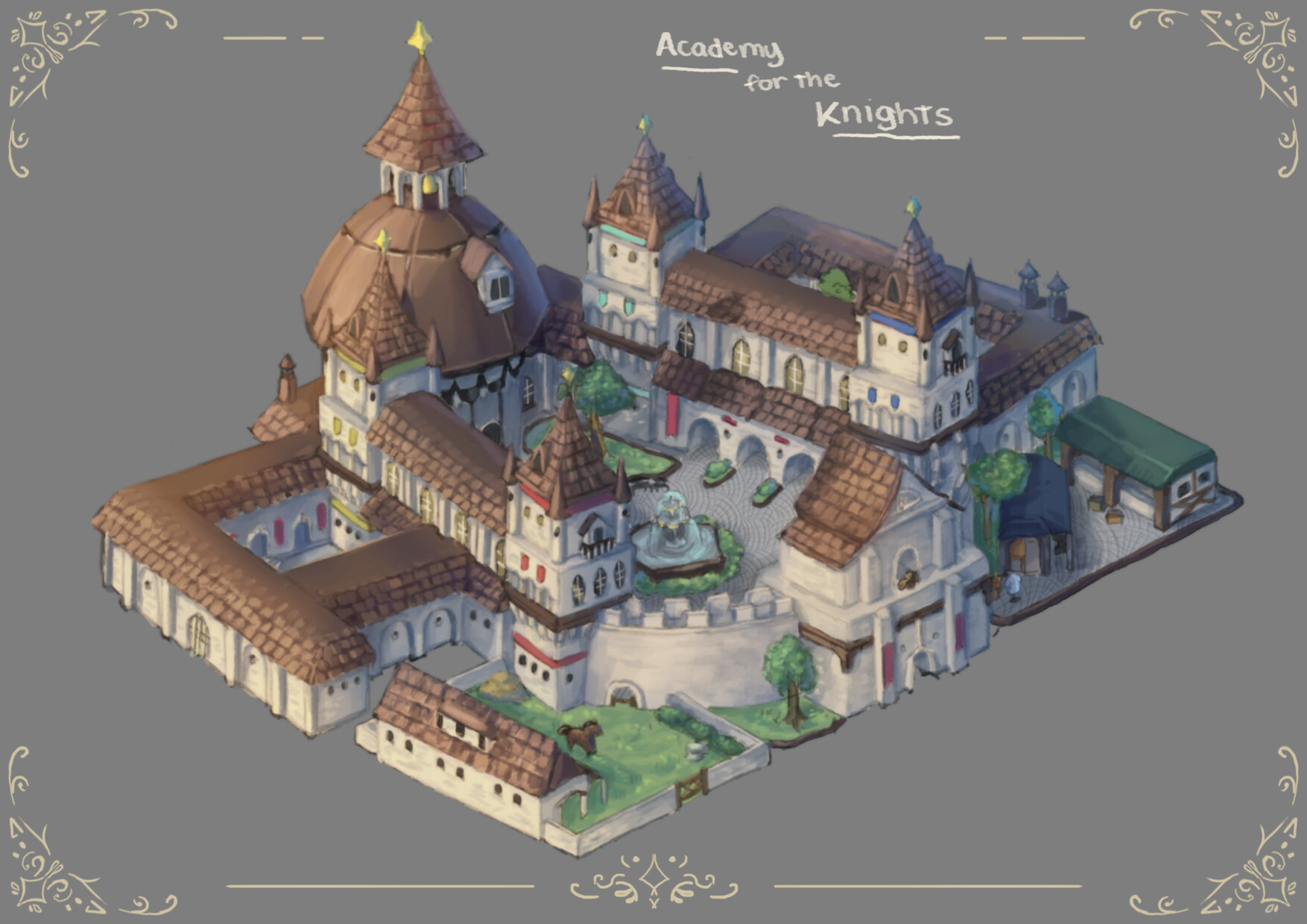 ArtStation - Academy for the Knights (FE3H inspired designs)