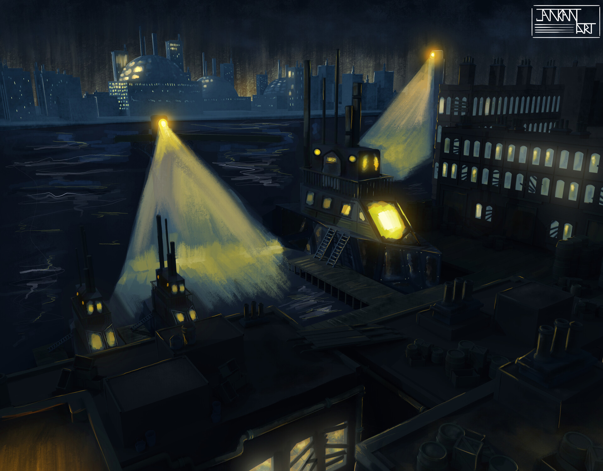 ArtStation - Steampunk Project - City Dock