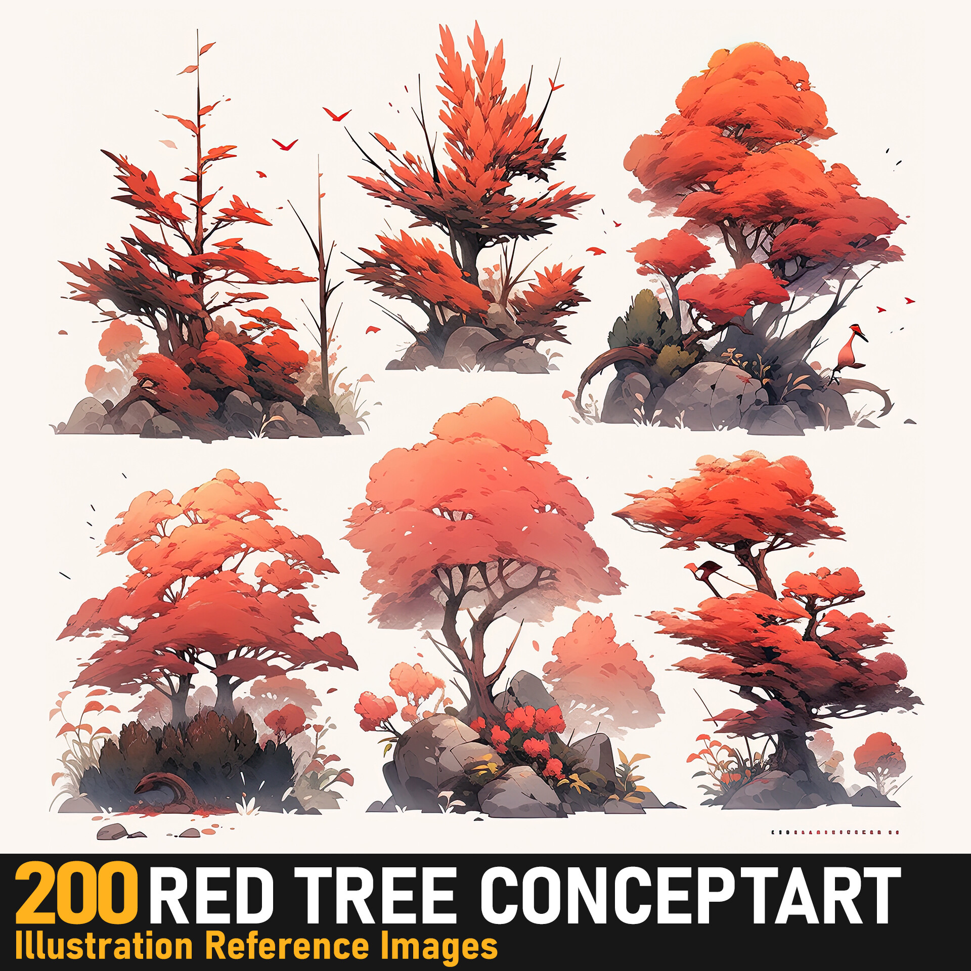 ArtStation - Red Tree Concepts |4K Reference Images
