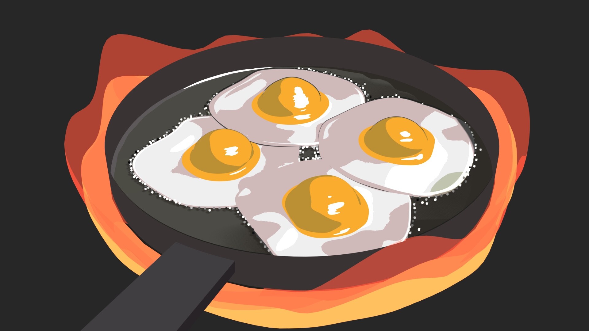ArtStation - Stylized egg cooking scene