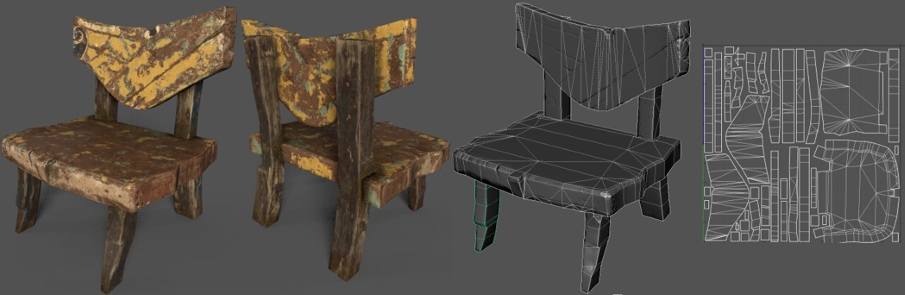 ArtStation - 3d wood chair texture