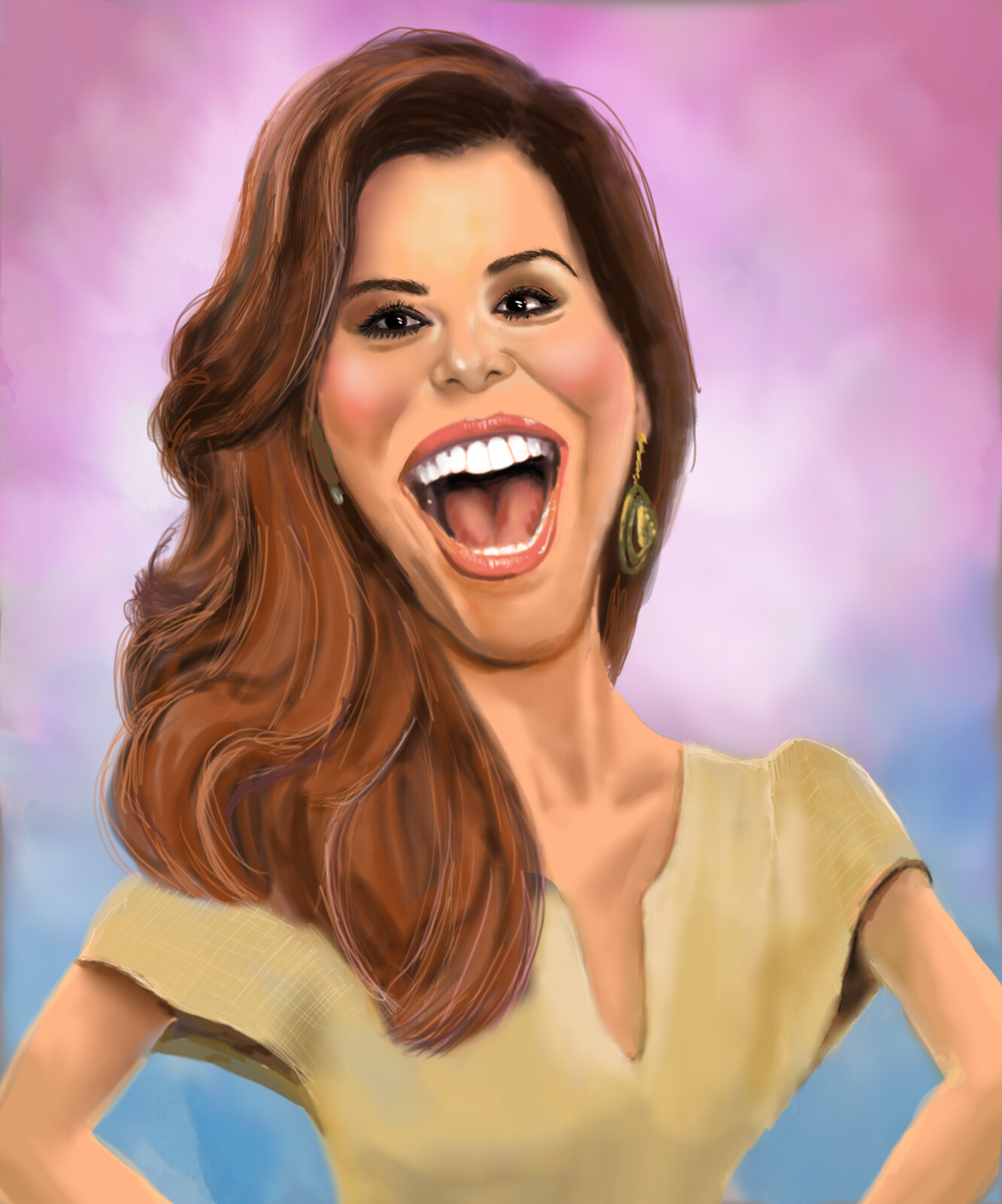 Yan Naing Win - Caricature of Eva Longoria