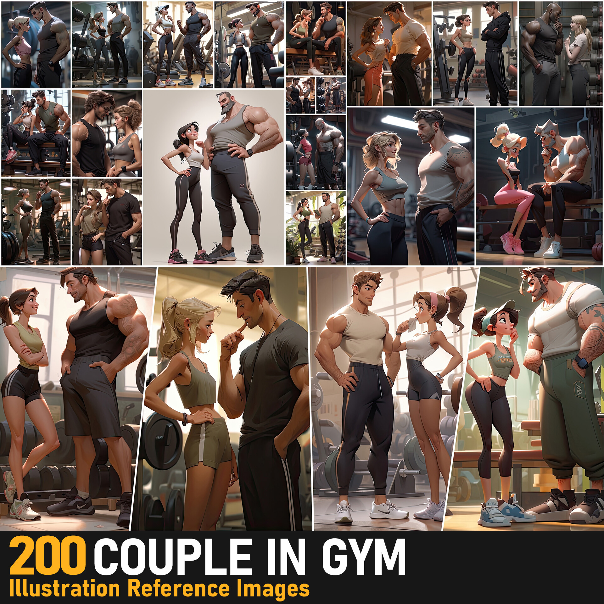 Vio - Couple In Gym | 4K Reference Images