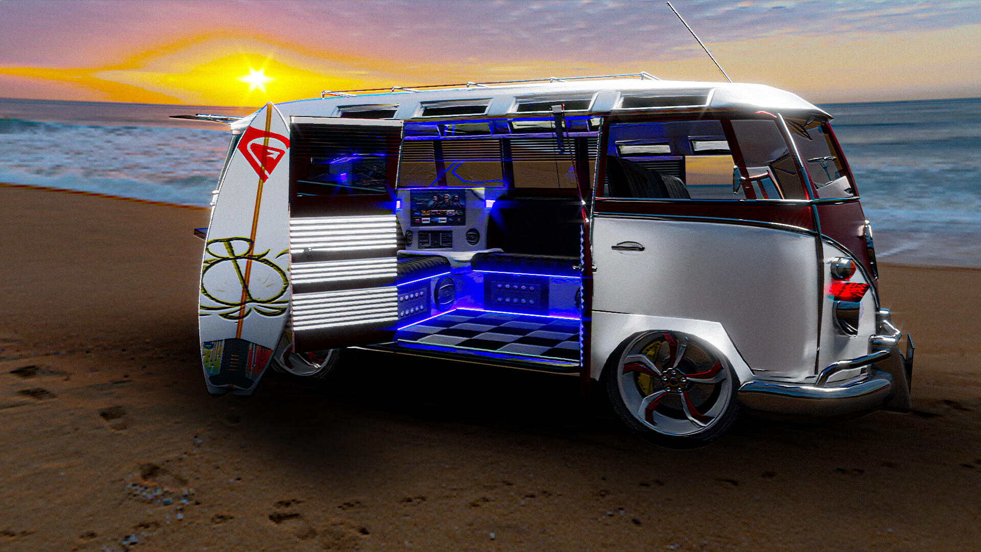 Tommy Frankland - 1964 long wheel base VW Samba SurfBus