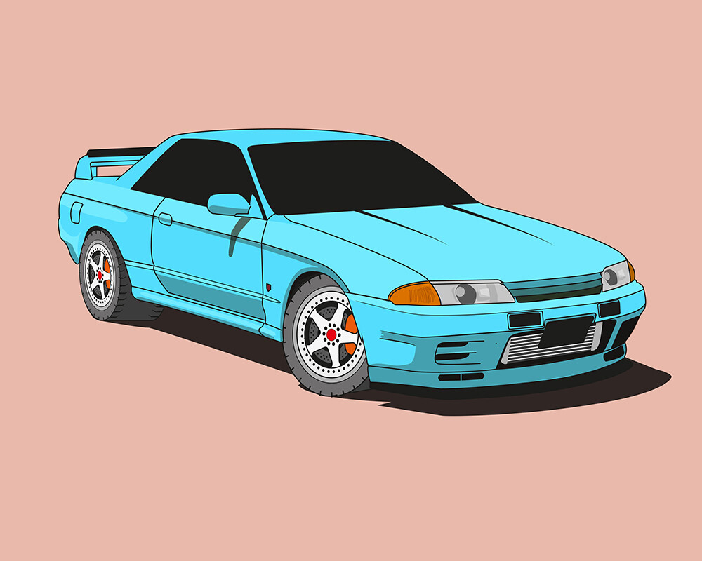ArtStation - Nissan Skyline GT-R R32 Illustration