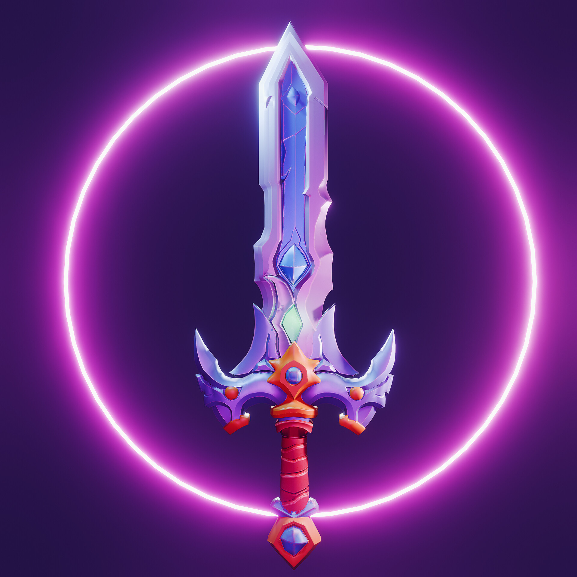 ArtStation - Low Poly 3d Fantasy Sword for Mobile. Designed by me :)