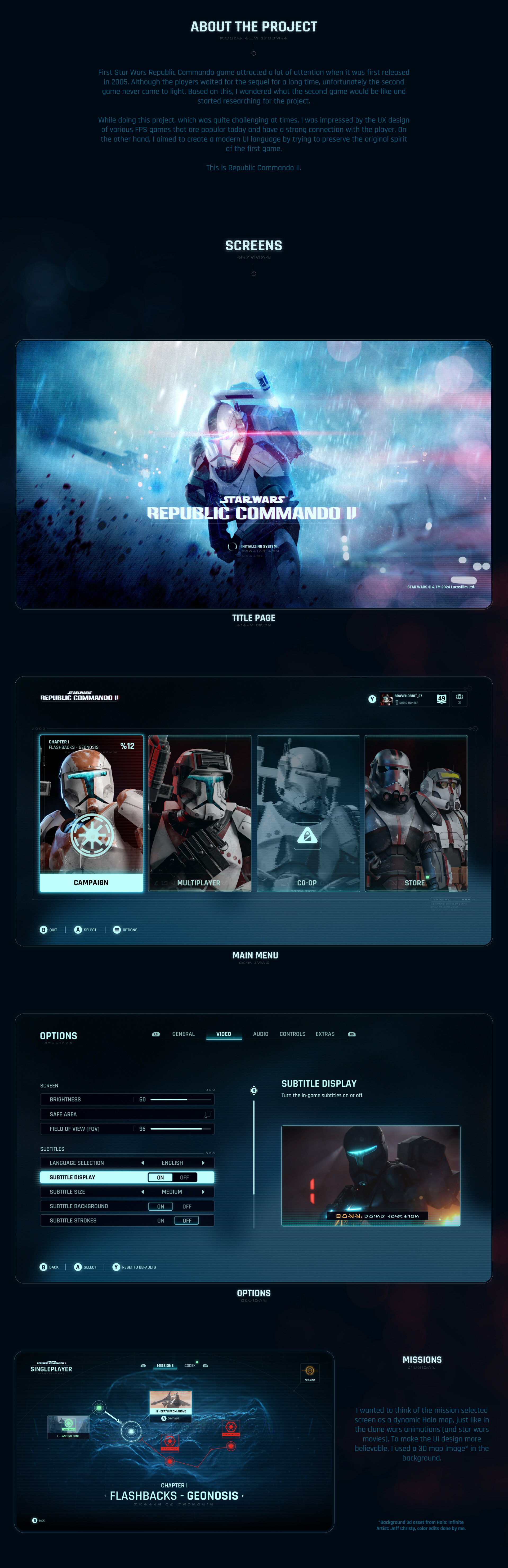 Ozdeniz Dereli - Star Wars Republic Commando 2 Concept UI Project
