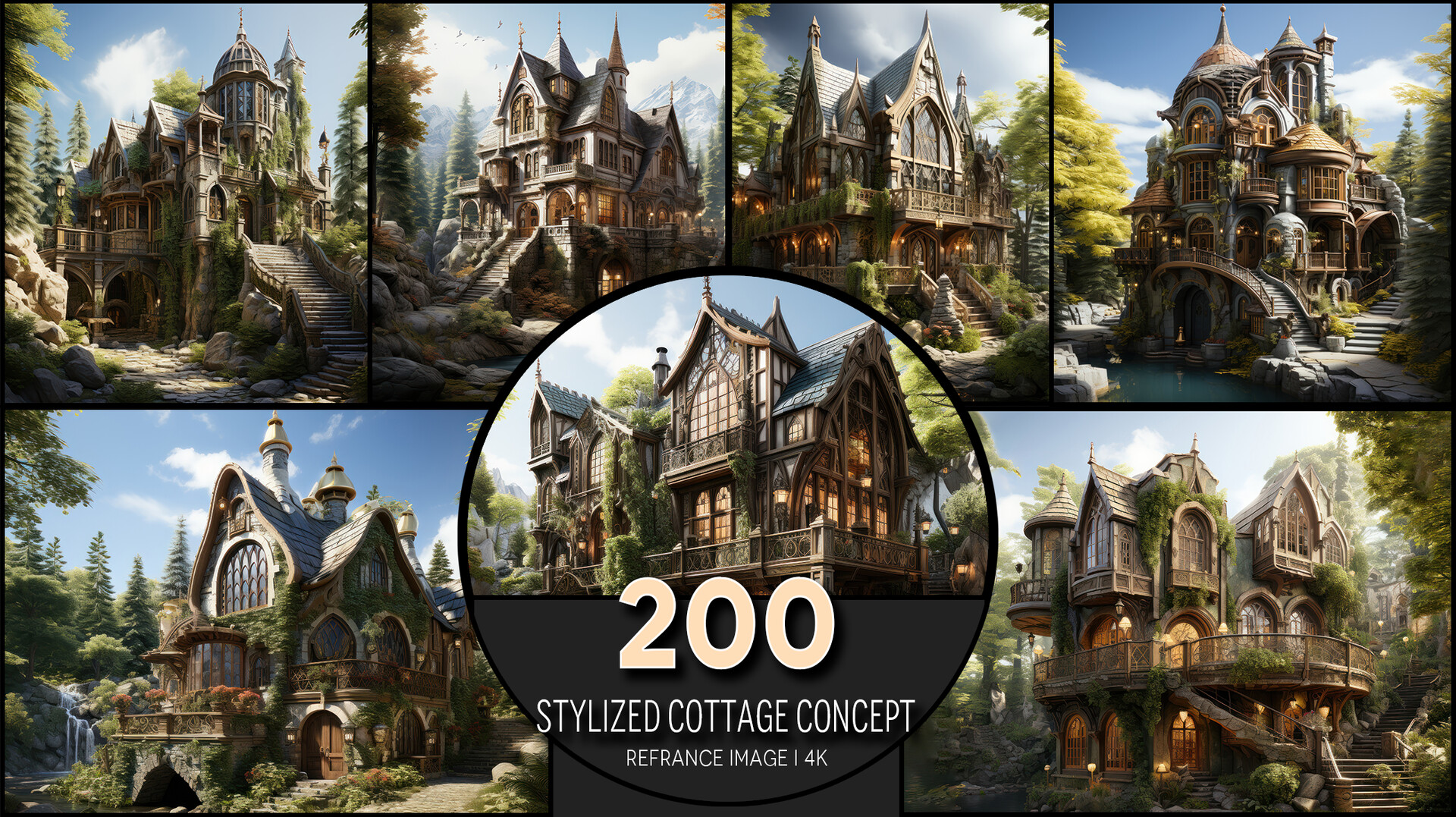 Pixel Ref - stylized cottage concept 4K Reference/Concept Images