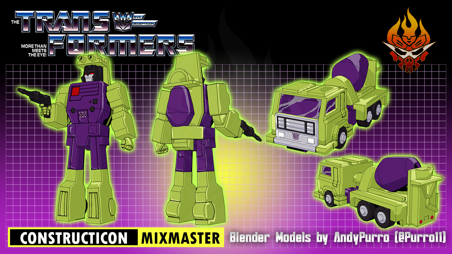 Andrew Au - Transformers G1 Devastator + Constructicons [Blender Models]
