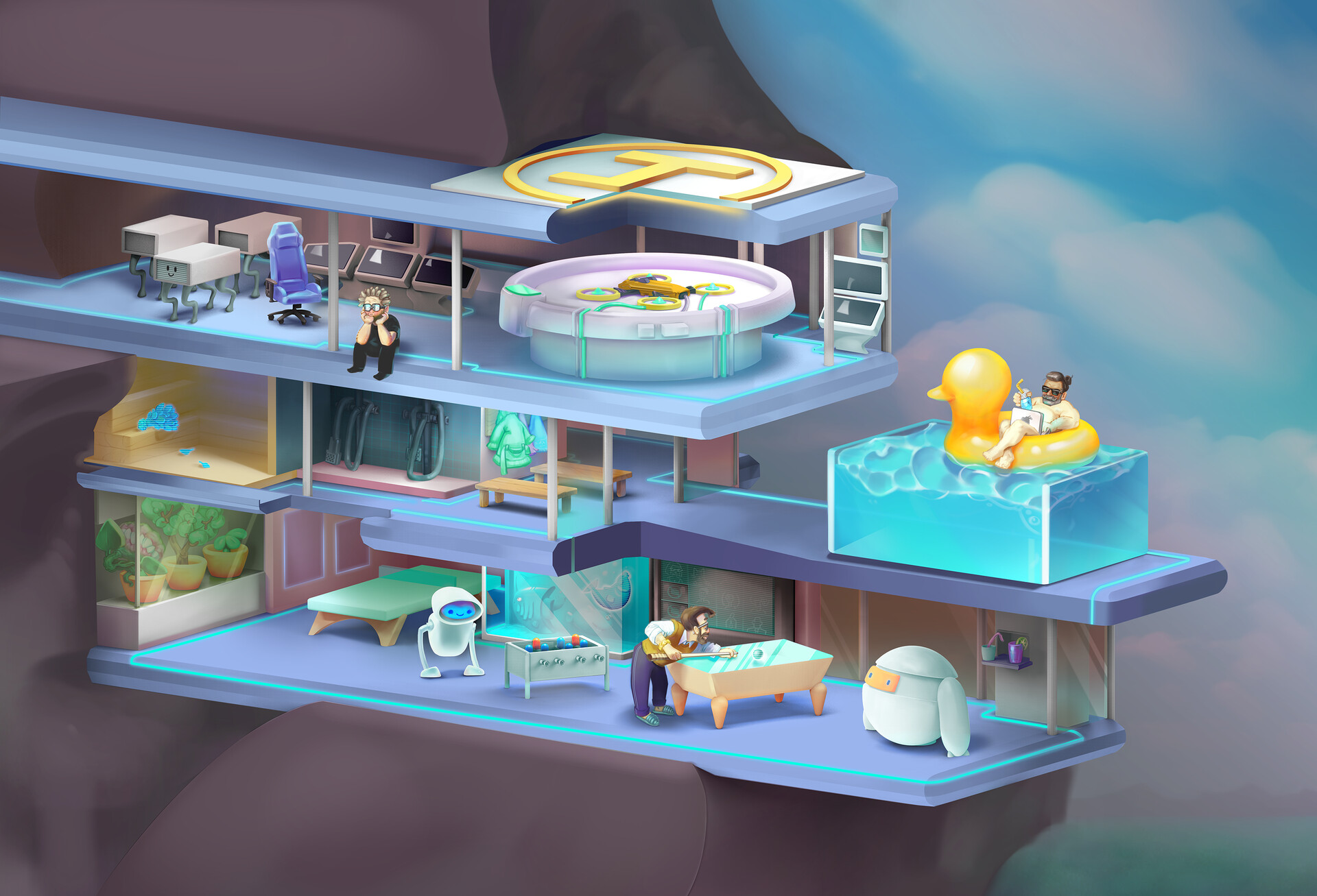 ArtStation - IT Country office. Interior