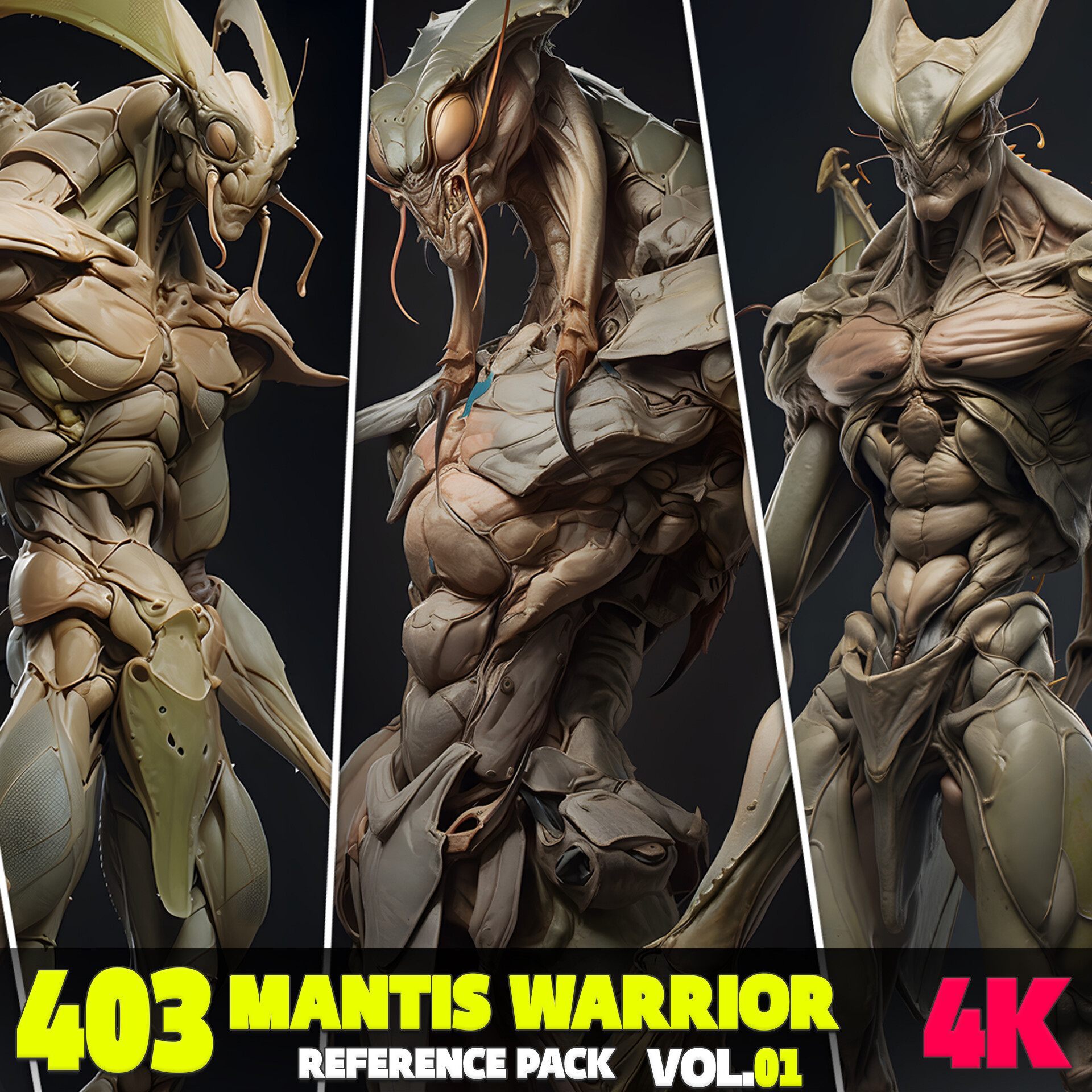ArtStation - 403 4K Mantis Warrior Reference Pack Vol.01