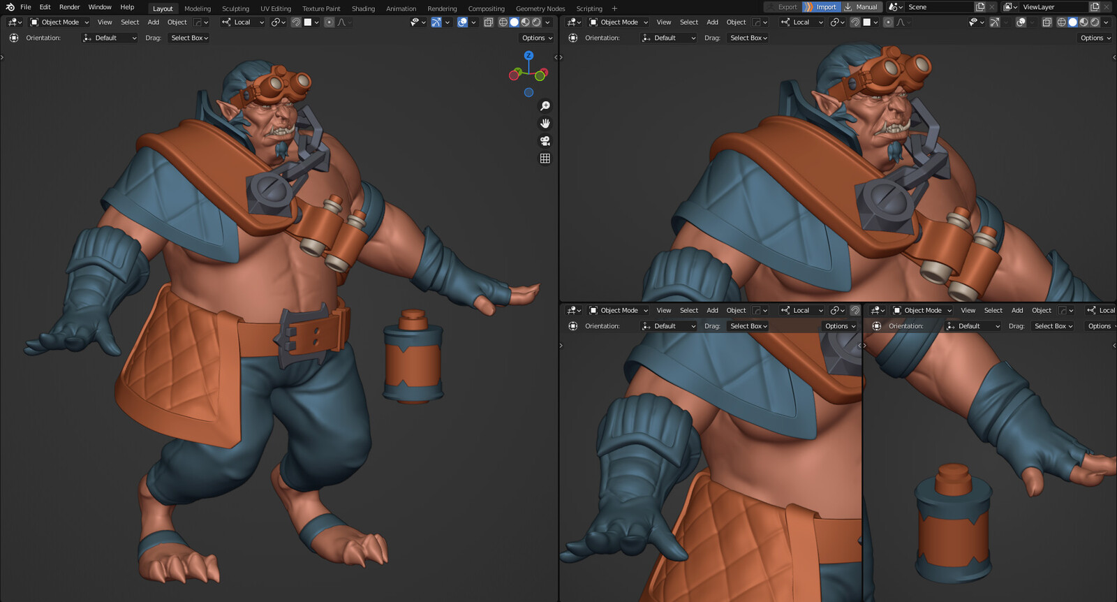 Phong Ly - Learning Sculpting 3D Game Character in Blender