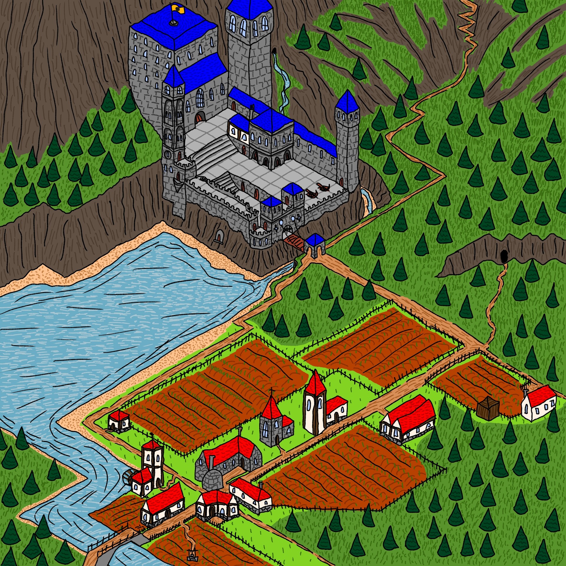 ArtStation - Isometric Castle Map