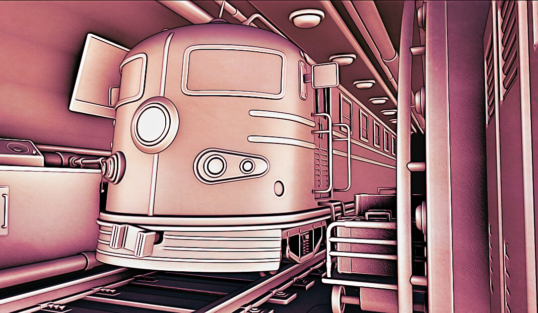 ArtStation - Tunnel Project: Train in tunnel