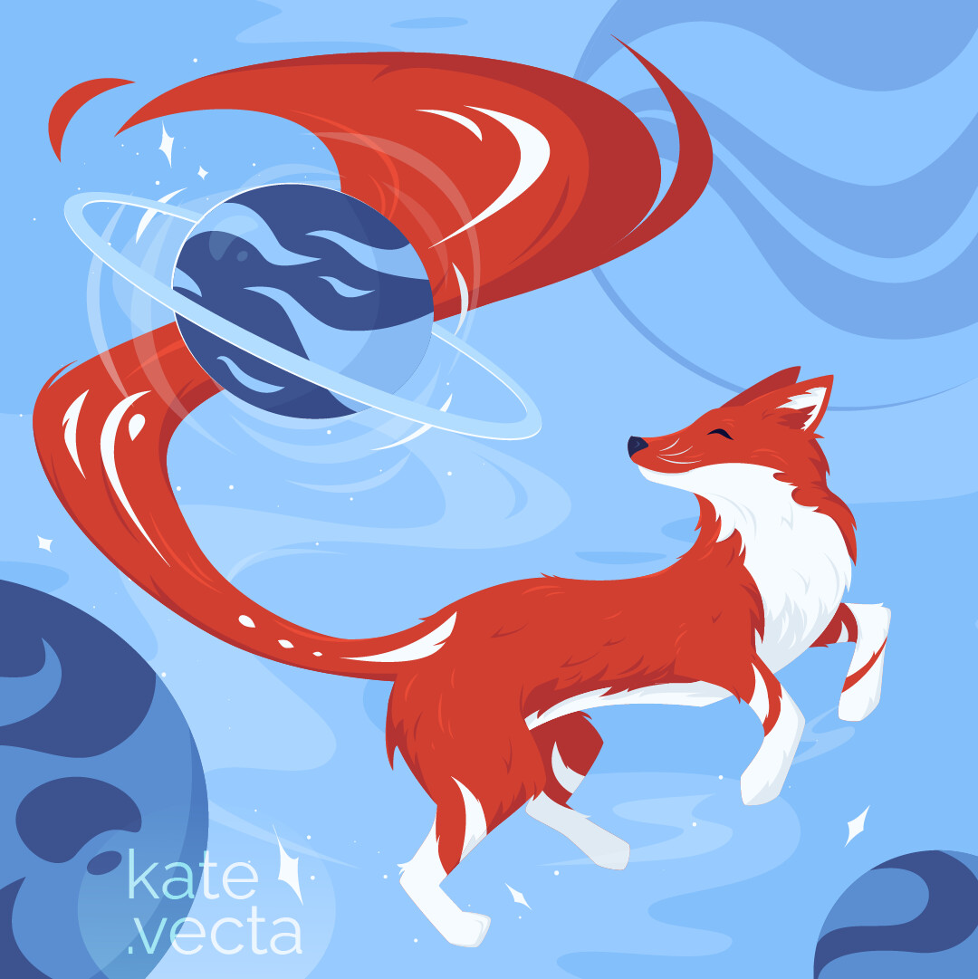 ArtStation - Fox and space