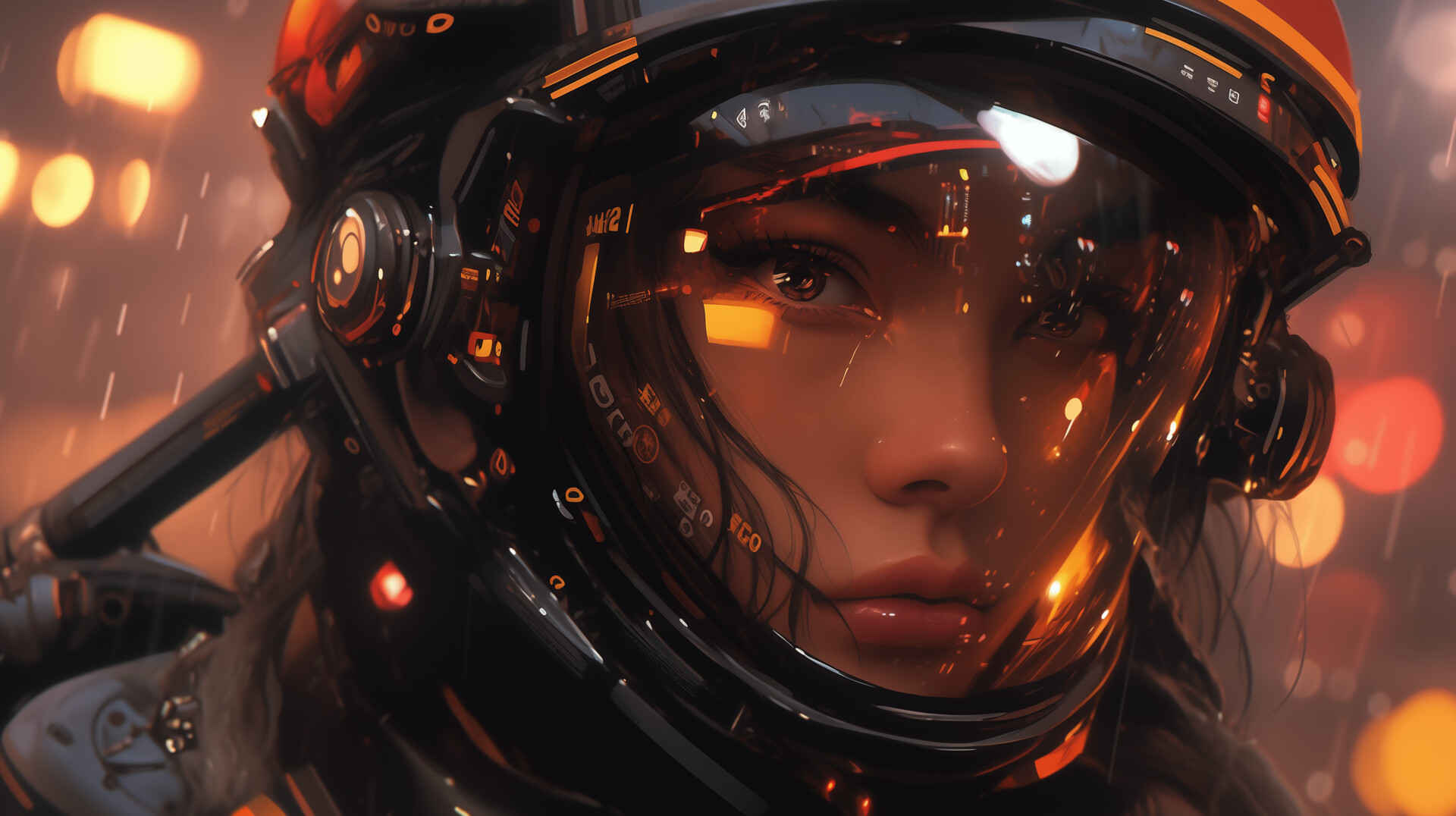 ArtStation - Cyber Biker girl