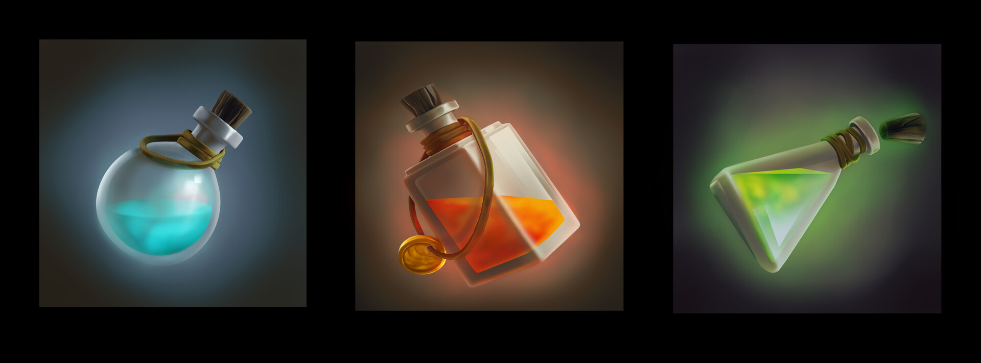 ArtStation - Potion bottles practice