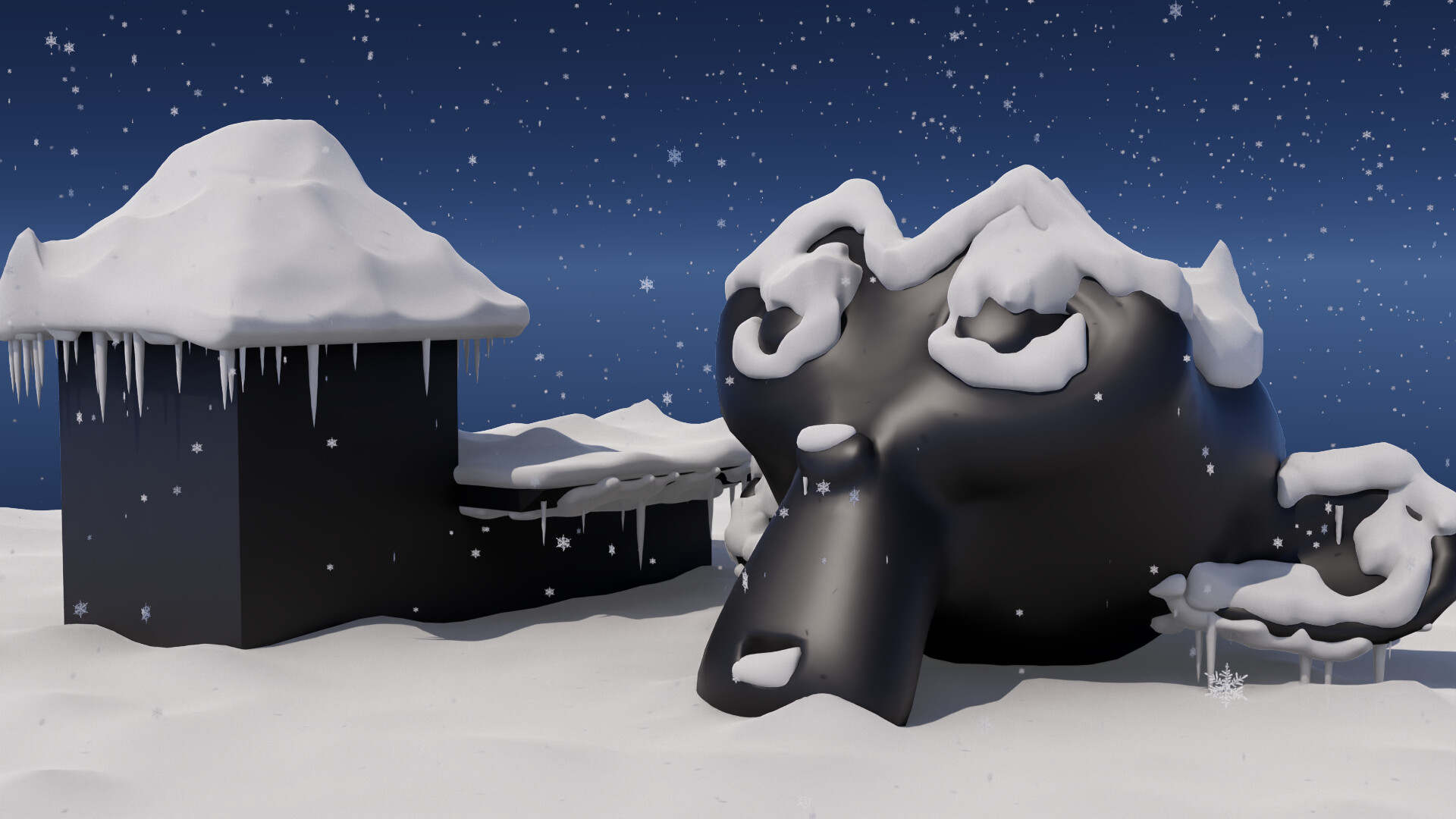 3D Tudor - Blender 4 Snow & Ice Geometry Node