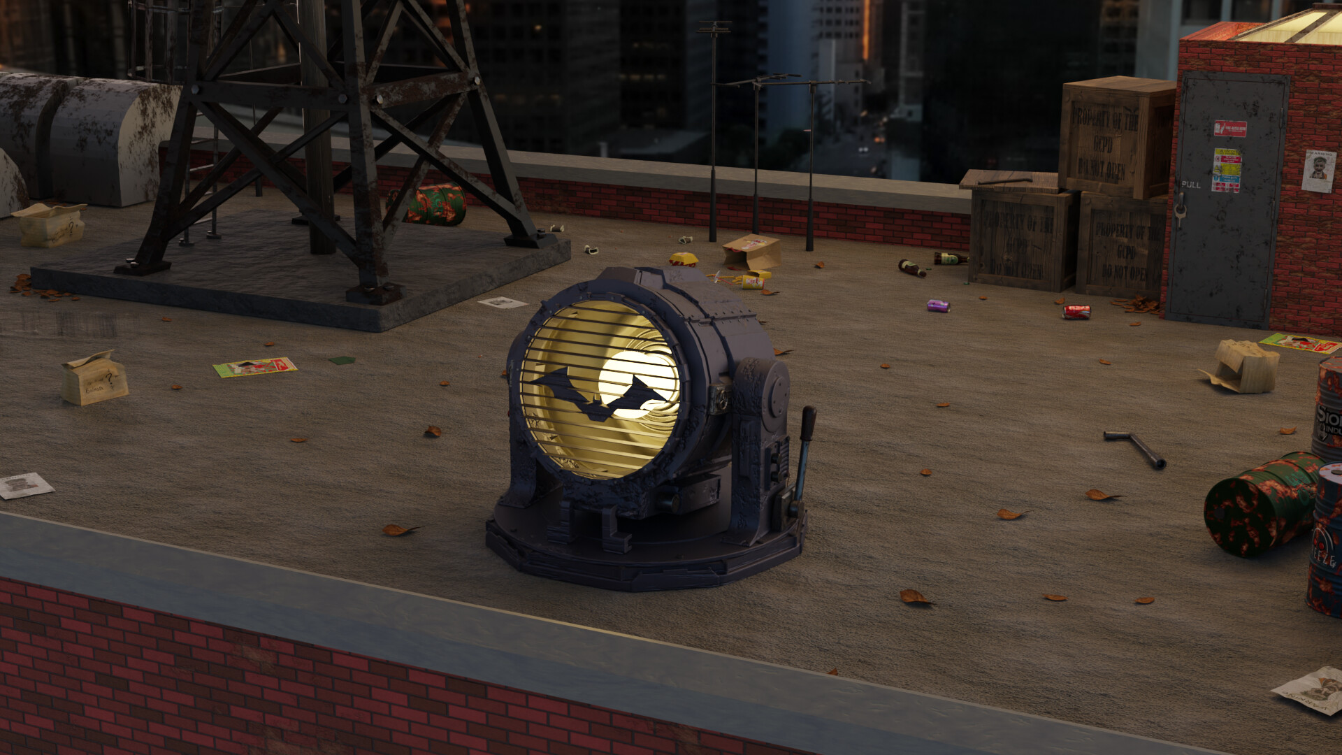 ArtStation - Batsignal - GCPD Roof