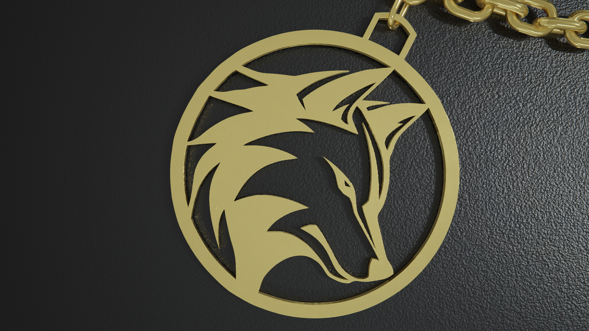 ArtStation - golden wolf necklace