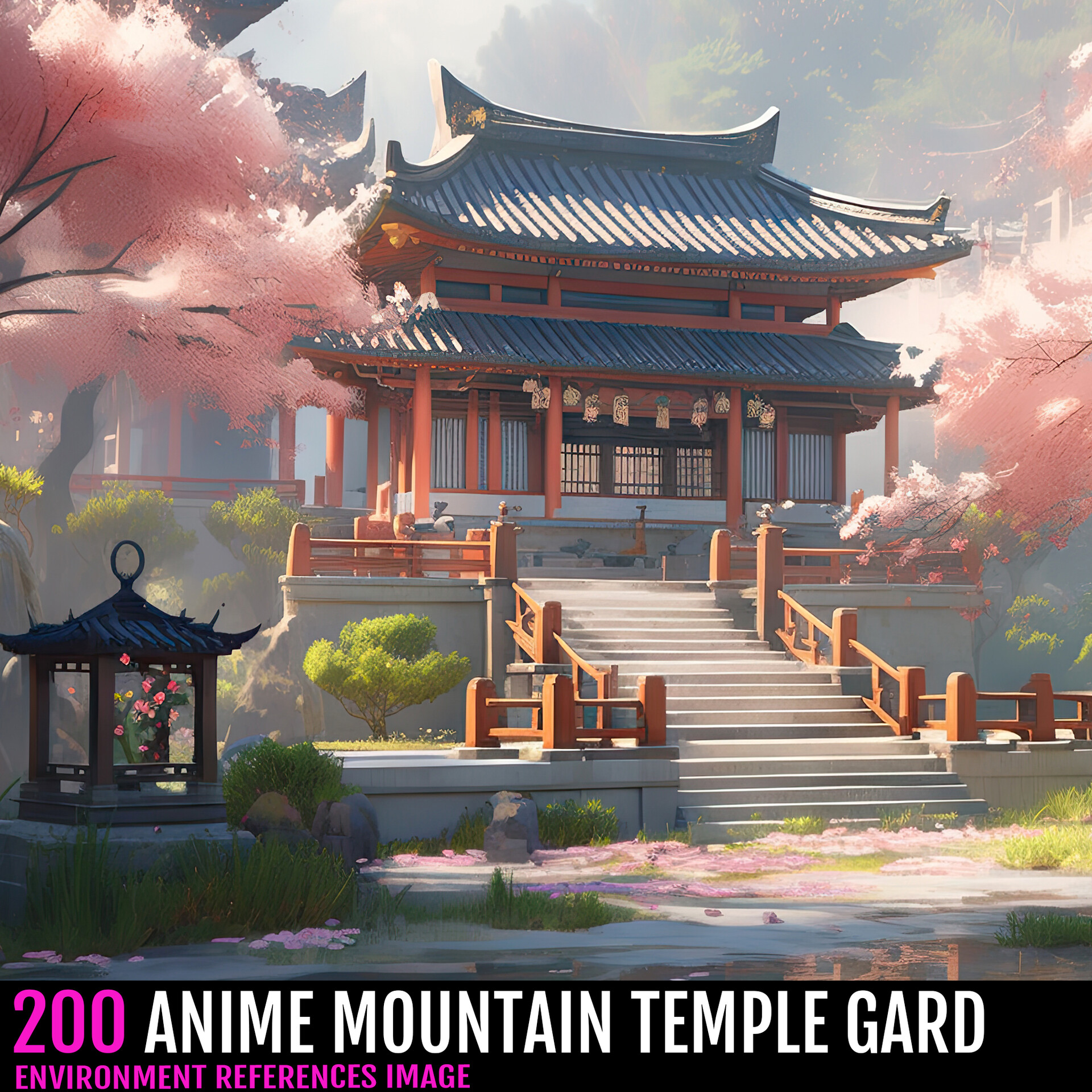 ArtStation - 200 ANIME MOUNTAIN TEMPLE GARD / 4K