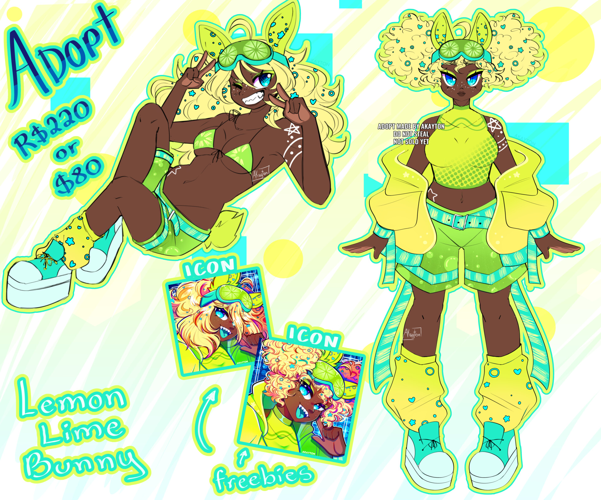 ArtStation - [ADOPT] Lemon Lime Bunny [SOLD]