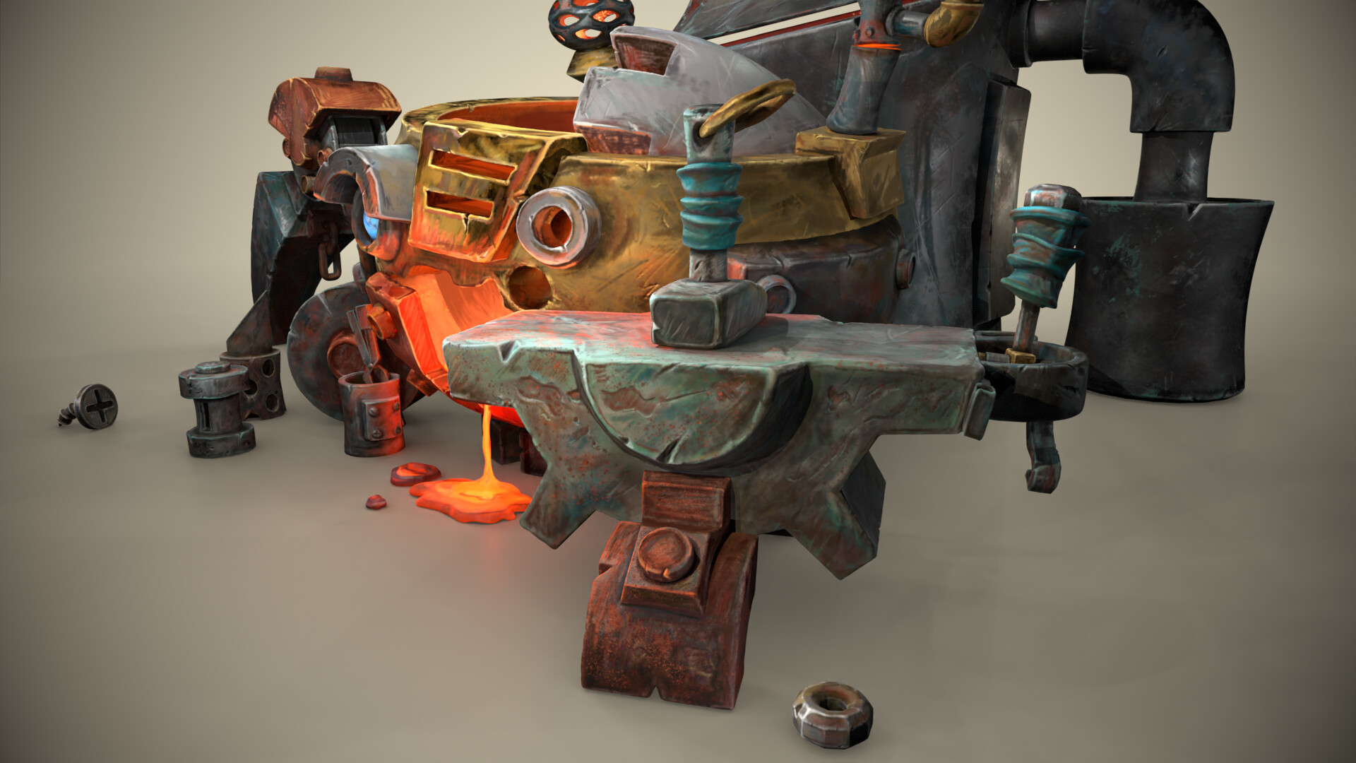 Joanne Le Cocq - Color model of Mechagon Forge and Props from WoW ...