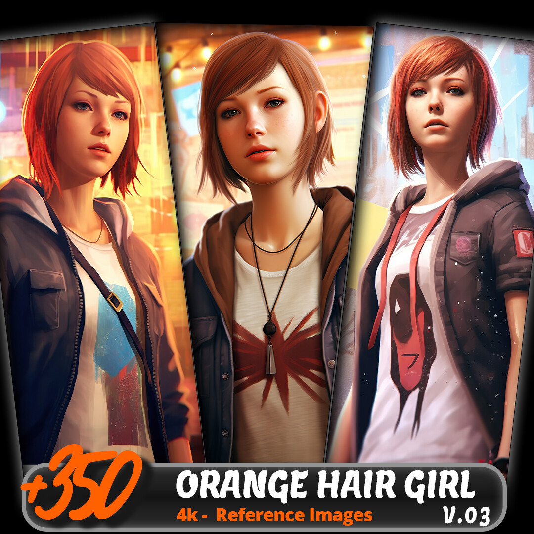 ArtStation - ORANGE HAIR GIRL VOL. 03/ 4K/ Reference Image