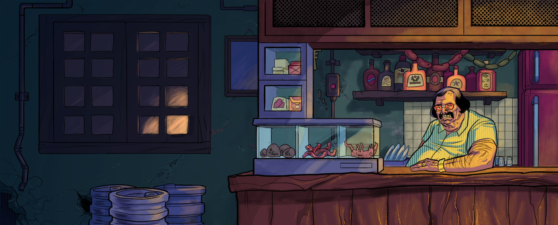 ArtStation - Bar background and character concept art - URBAN SPRAWL