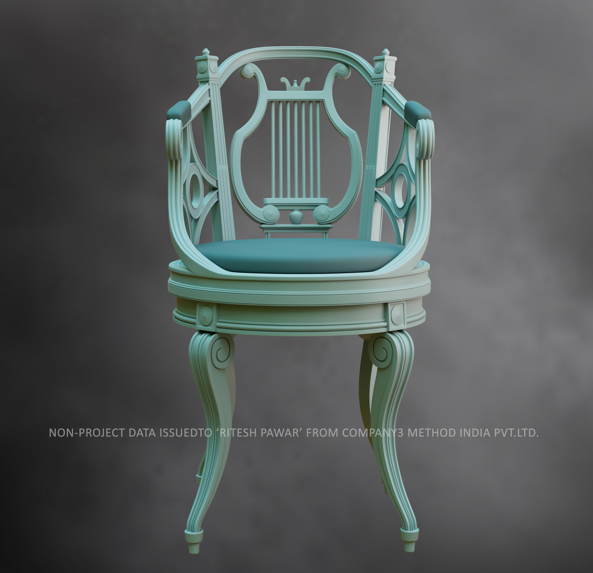 ArtStation - Prop: Chaise Lyre Louis XVI
