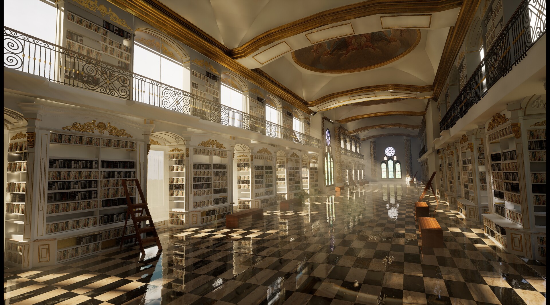 ArtStation - 3D Library, in-game scene